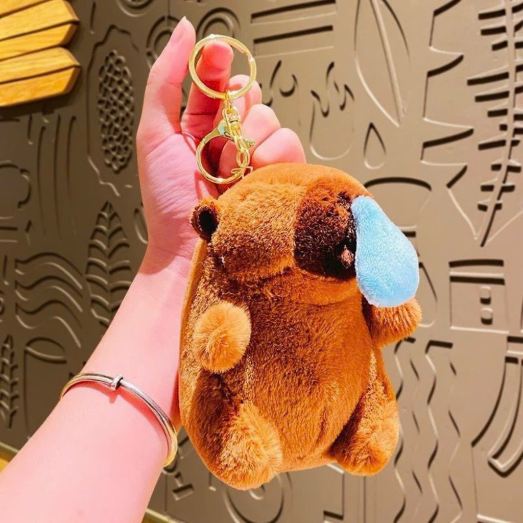 Runny nose capybara keychain teddy bear, s.il.ic.ol capybara keychain ...