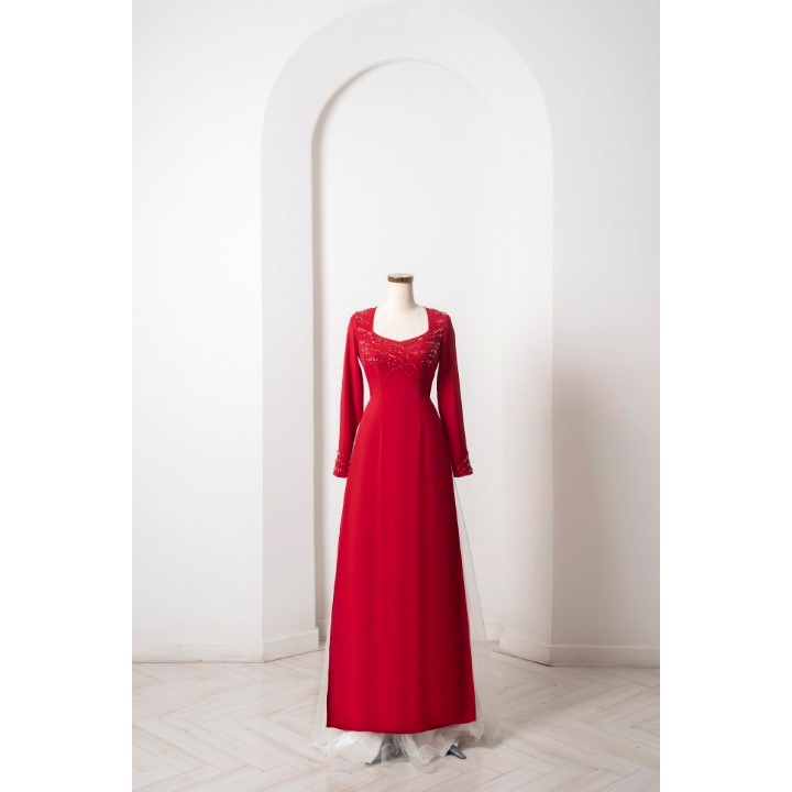 Mother Sui Ao Dai, Chu Hoang MARYMY Design, Super Silk Material, Square ...