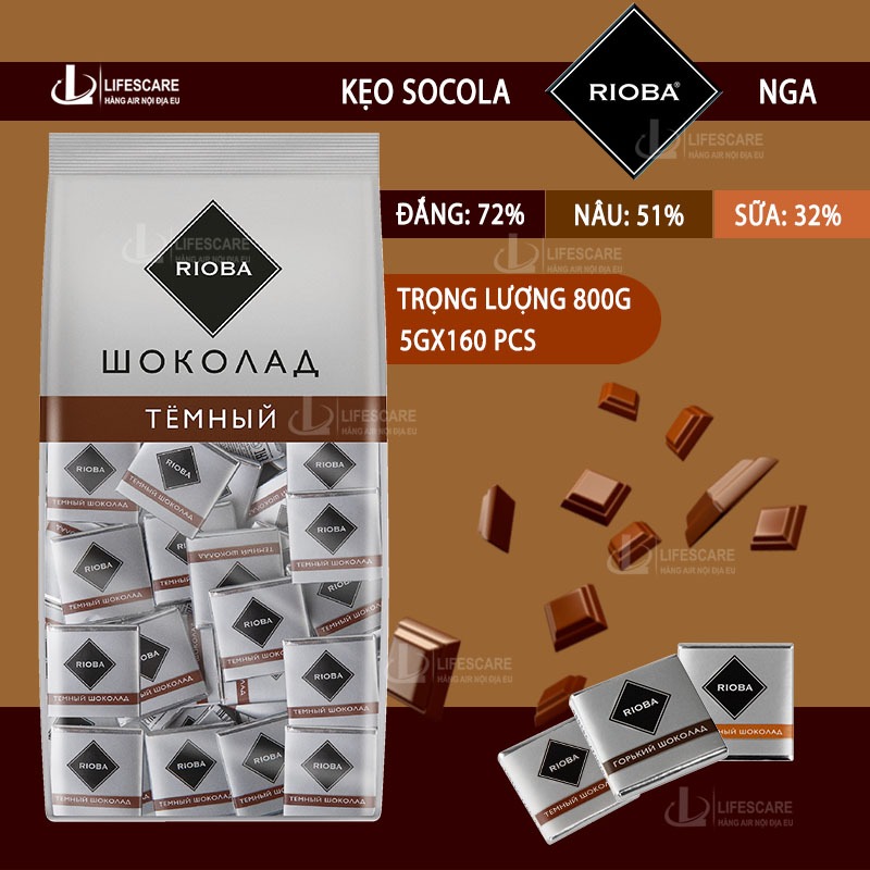 Pure Russian Rioba Chocolate Candy 3 flavors bitter, medium bitter and ...