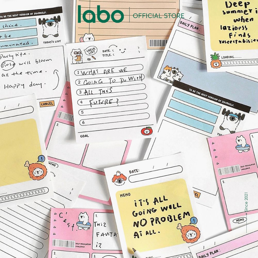 Note Paper Set of 30 Cute Small Adhesive Note Papers | Shopee Malaysia