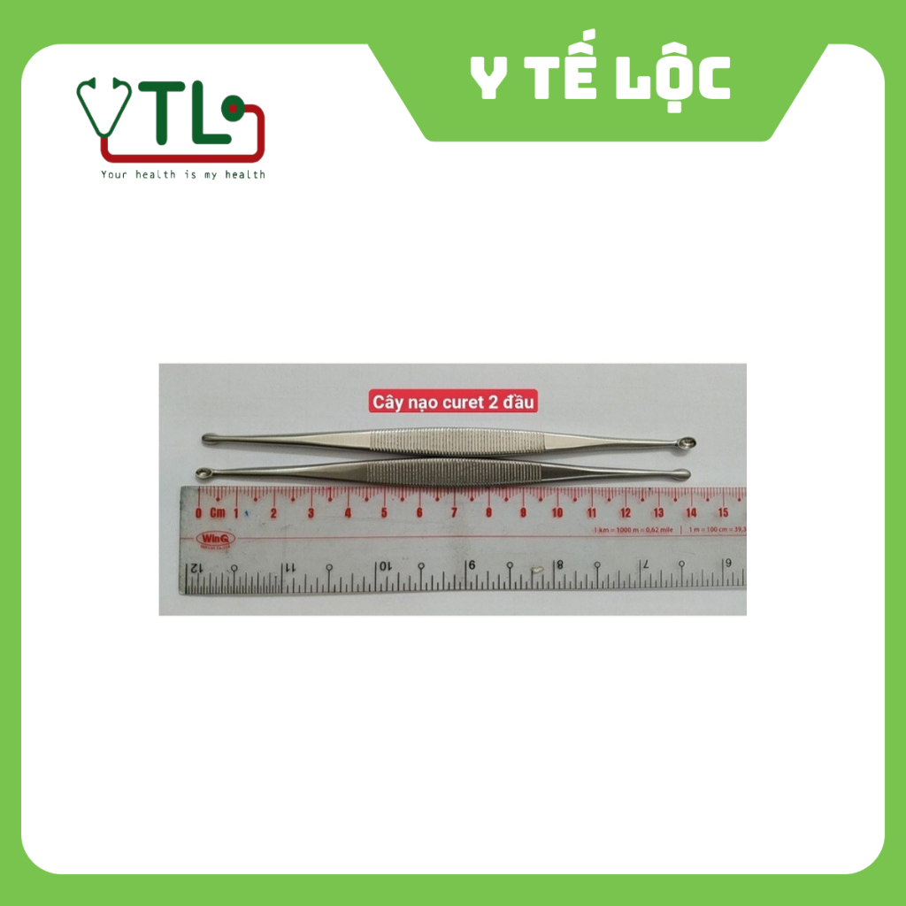 Hook to remove foreign objects with ears 14cm long (2-headed curet ...