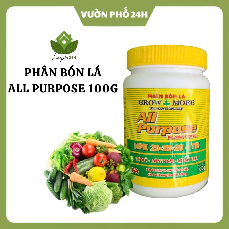 Grow More All Purpose Foliar Fertilizer 20-20-20+TE Plant Food NPK ...