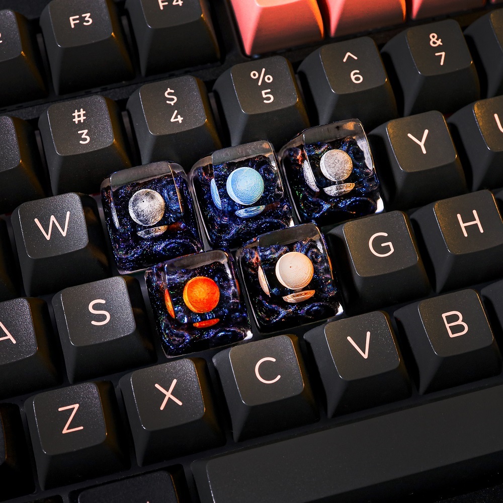 Solar System Planet keycap, Moon keycap galaxy keyboard button ...