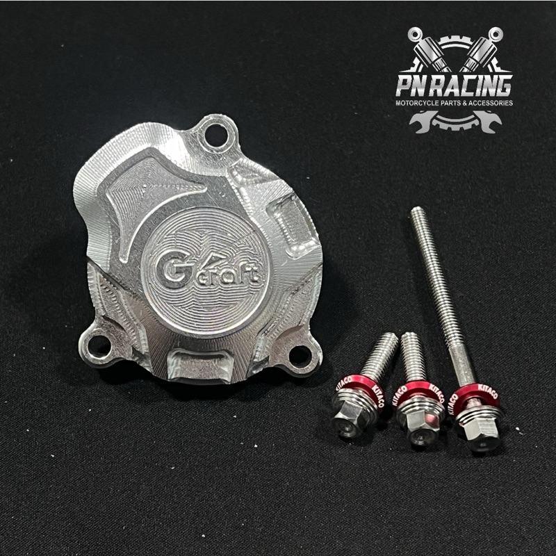 Full cnc aluminum oil filter cap fitted with Exciter 150/155 + kitaco red salaya dragon temple ...