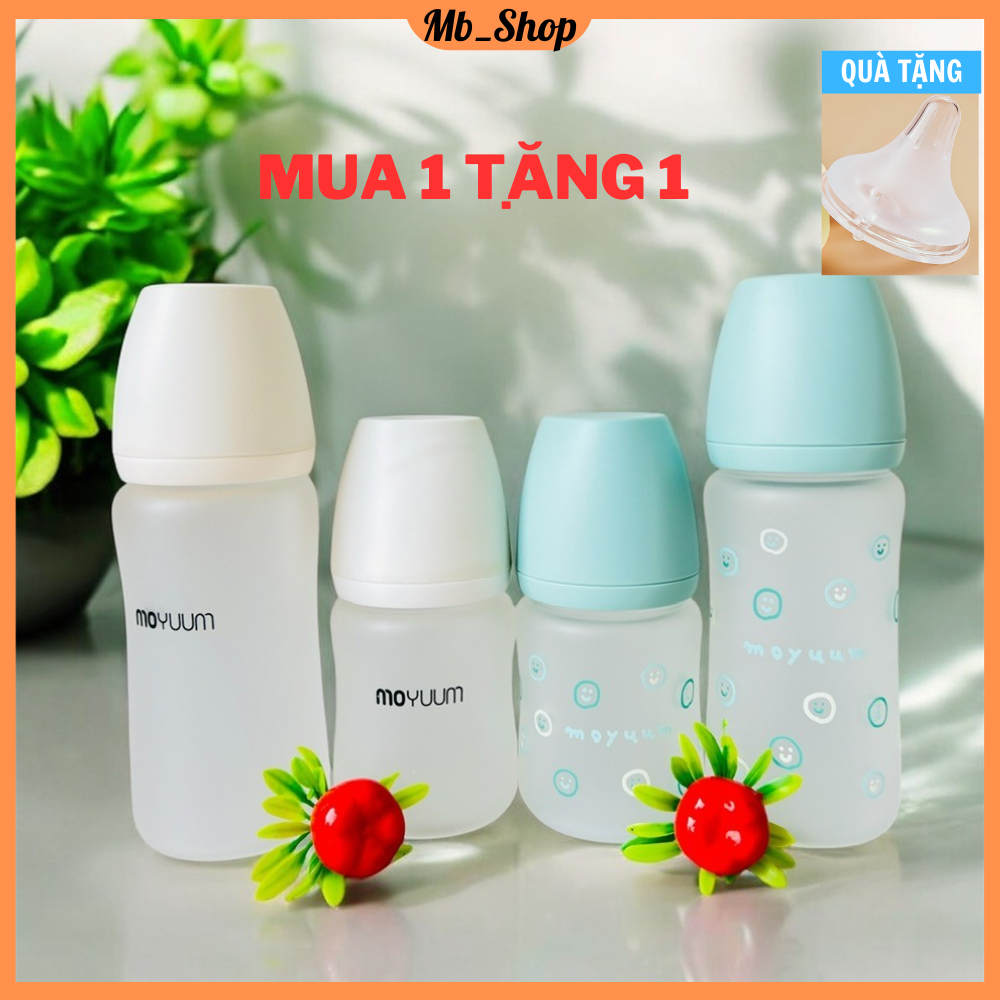 Moyuum silicone-coated glass milk bottle 150ml/ 240ml (Free 1 nipple of your choice of size ...