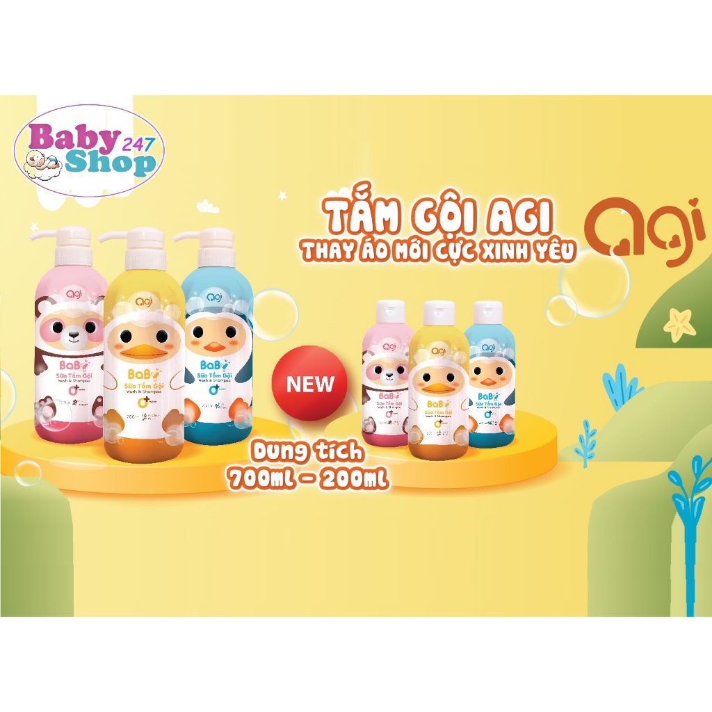 Agi 2 In 1 Baby Shower Gel 200ml Bottle (Genuine, new model) | Shopee ...