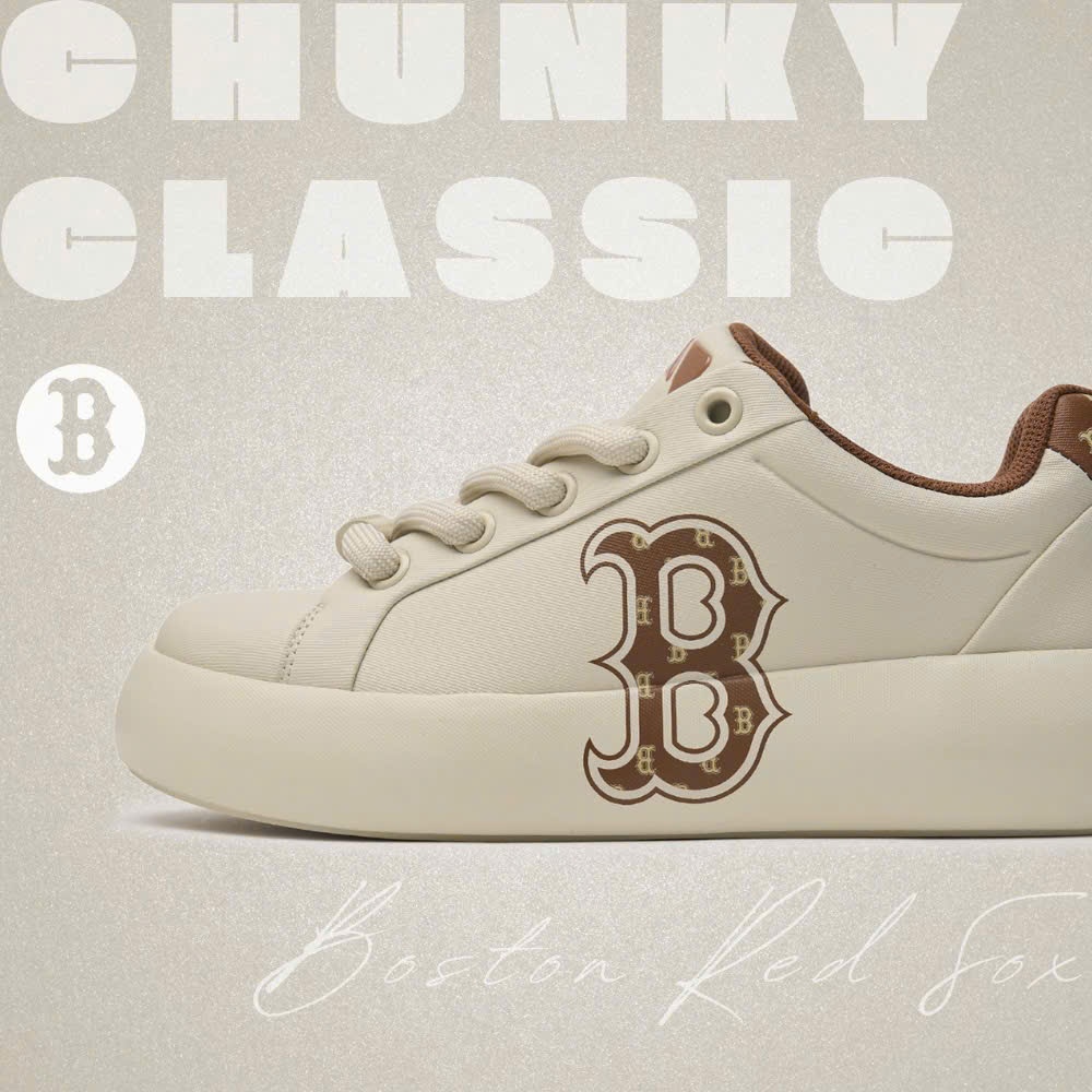 [ Genuine ] MLB Korea Chunky Classic Base Heel Monogram Boston Red Sox ...