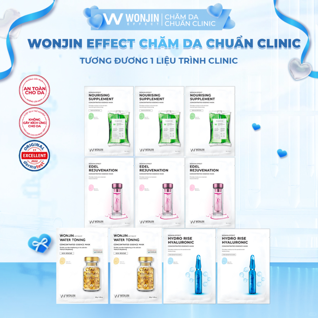 Combo of 10 Intensive Skin Care Masks MIX WonJin Effect Mask 30g x10 ...