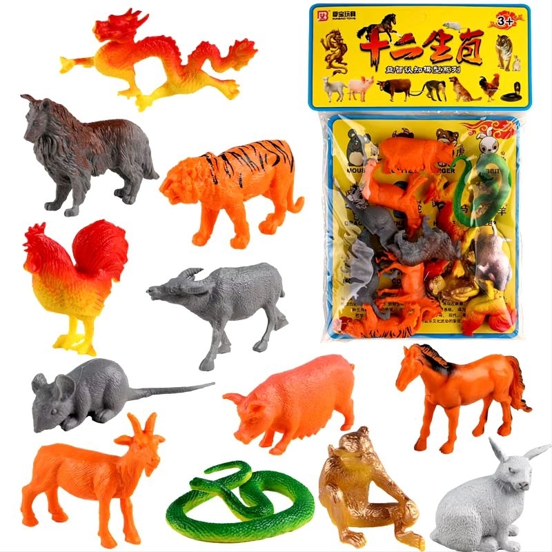 12 zodiac animal models, toy animal models for children | Shopee Malaysia