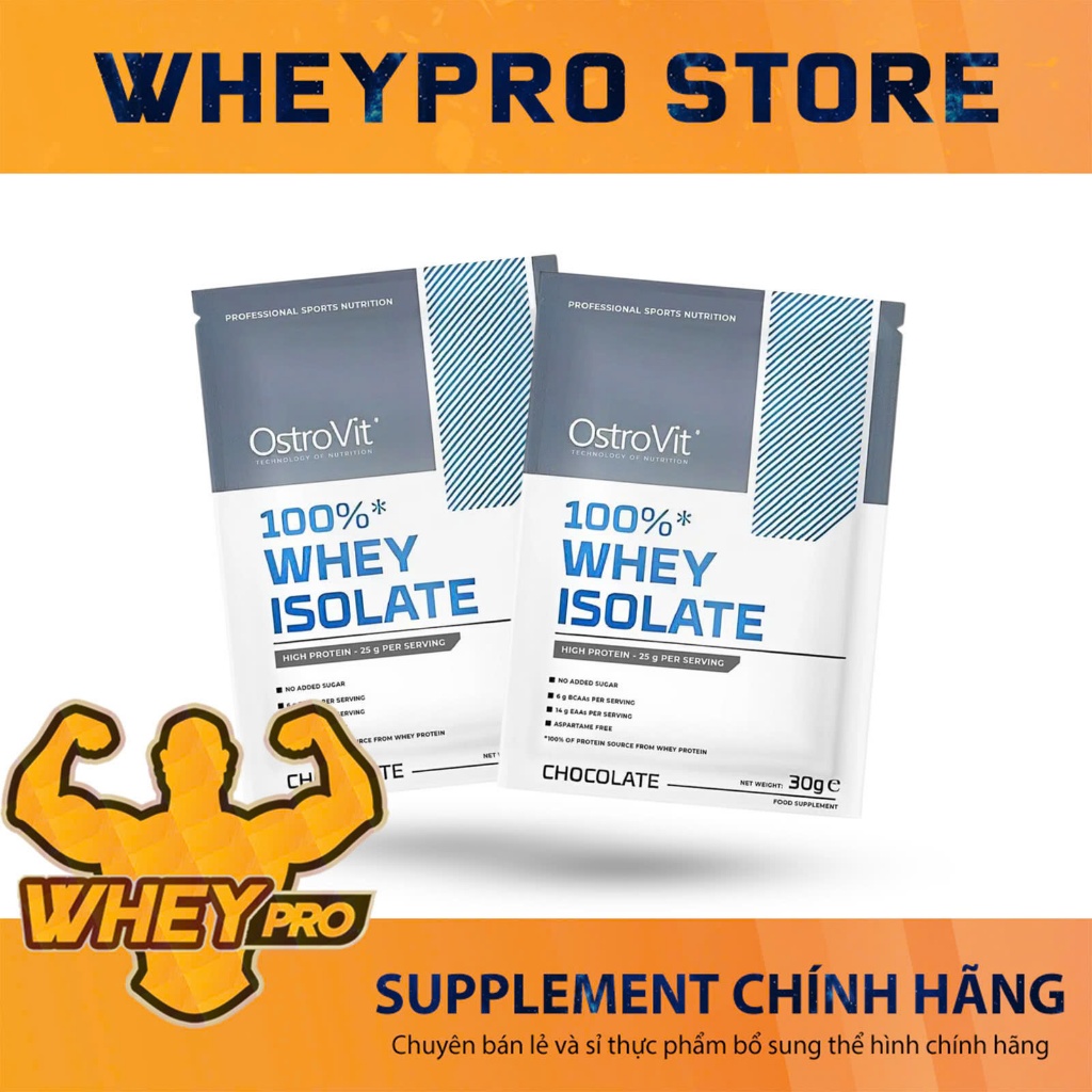 Ostrovit Whey protein Isolate Trial Sample Pack - high protein content helps build pure muscle ...