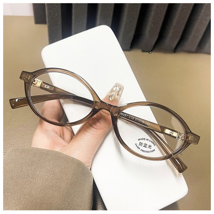 Women's fashion TYSON small oval eyeglass frames with lenses and towel ...