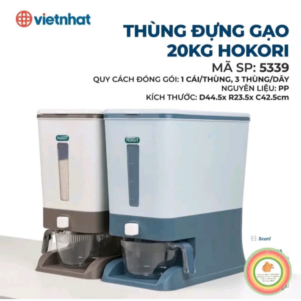 Hokori Rice Container, Rice Container, 20kg Rice Jar with Sealed Lid ...