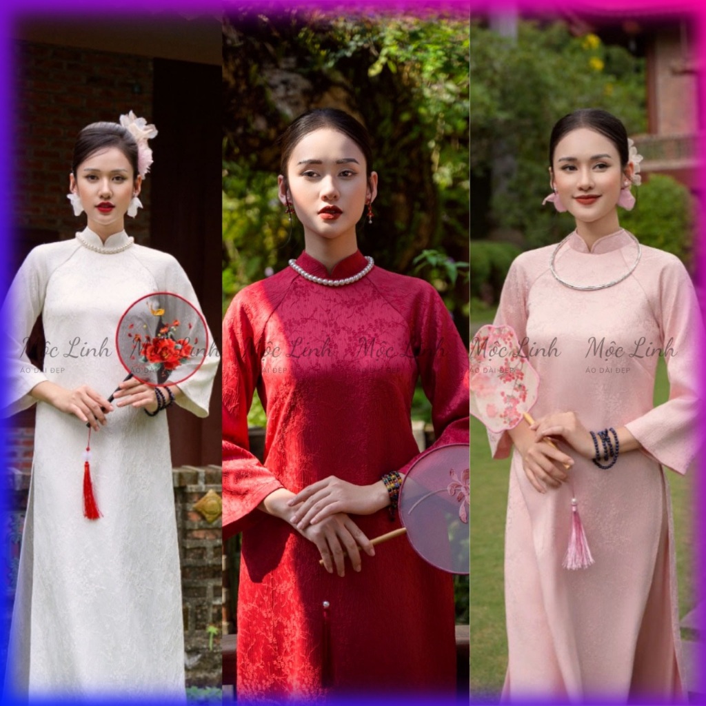 SA Modern Ao Dai for Women with Pearl Brocade, Straight Shape, Moc Linh ...