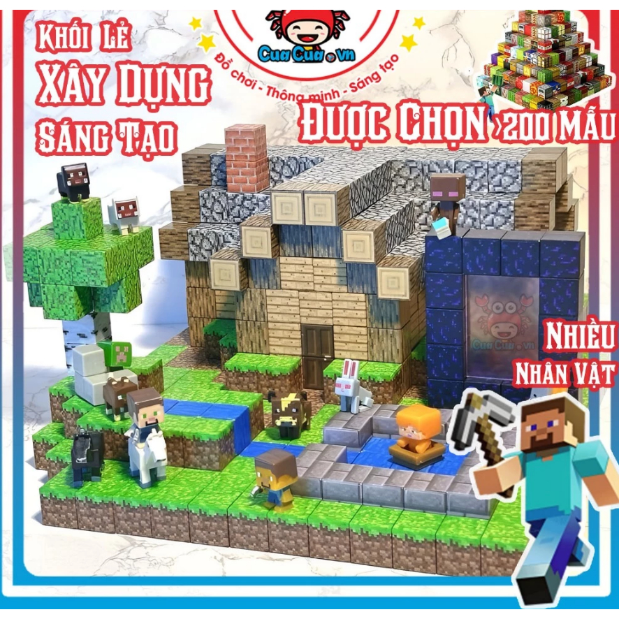 Minecraft Blocks Magnets Creative Toys, Minecraft Blocks 3D City ...