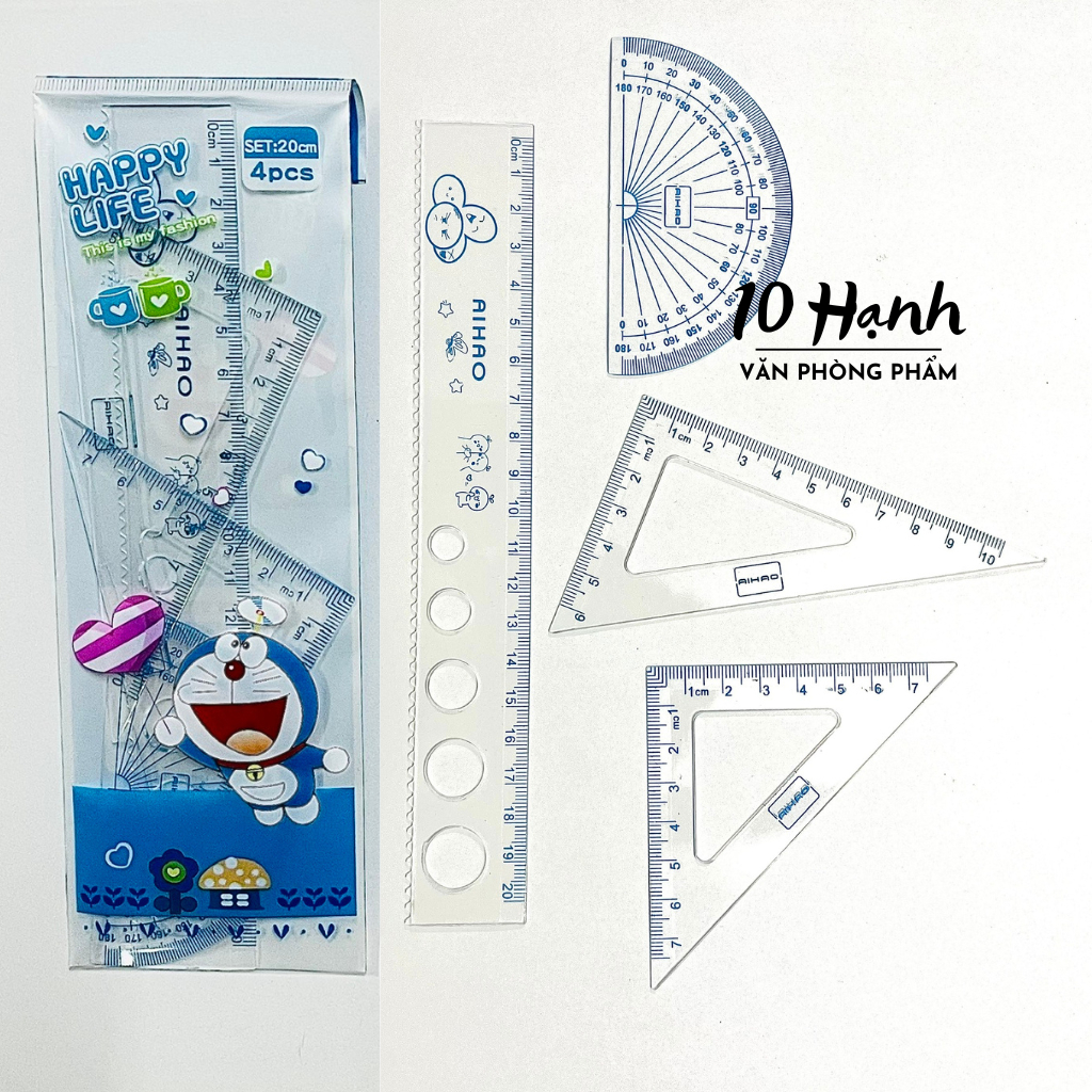 [9612] COMBO 2 Sets of Plastic Ruler Set of 4 Piece 20CM (Straight ...