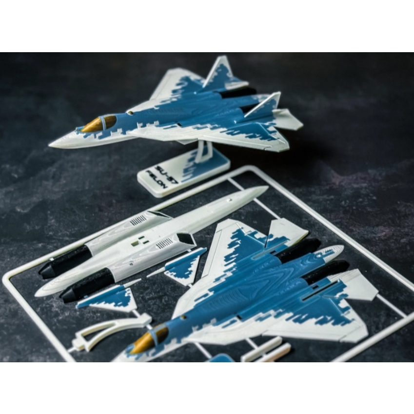 Self-assembled plastic model of Su-57 Felon Airplane - DIY self ...