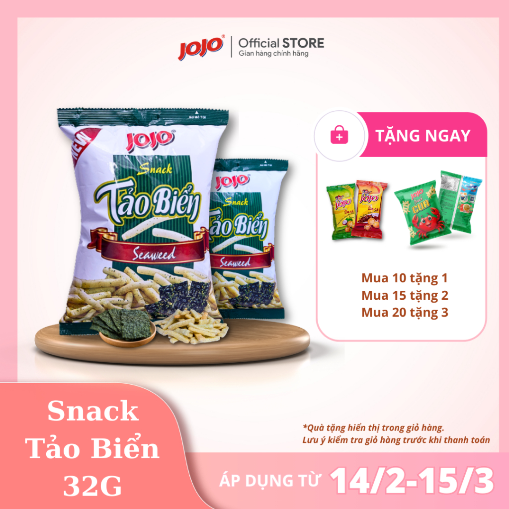 Jojo Snack Combo Seaweed Flavor 32G (Free package of Beans 30G and Crab ...