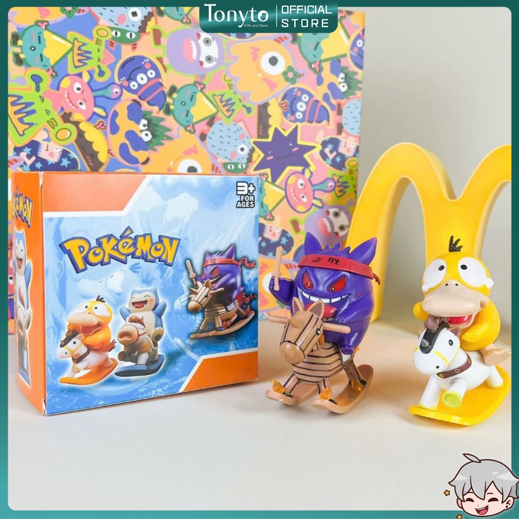 Pokemon Gengar, Psyduck Chibi Horse Riding Model | Shopee Malaysia