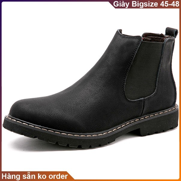 Large high-neck leather chelsea boots 45 46 47 48 for men with big feet ...
