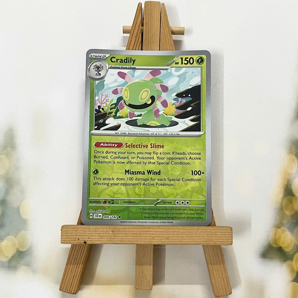 Pokemon Cradily Picture Card 006/142 - Stellar Crown Reverse Holo Rare ...