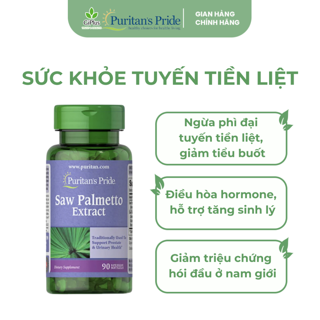Saw Palmetto Puritan's Pride Urinary Tract Support Pills, Reduce ...