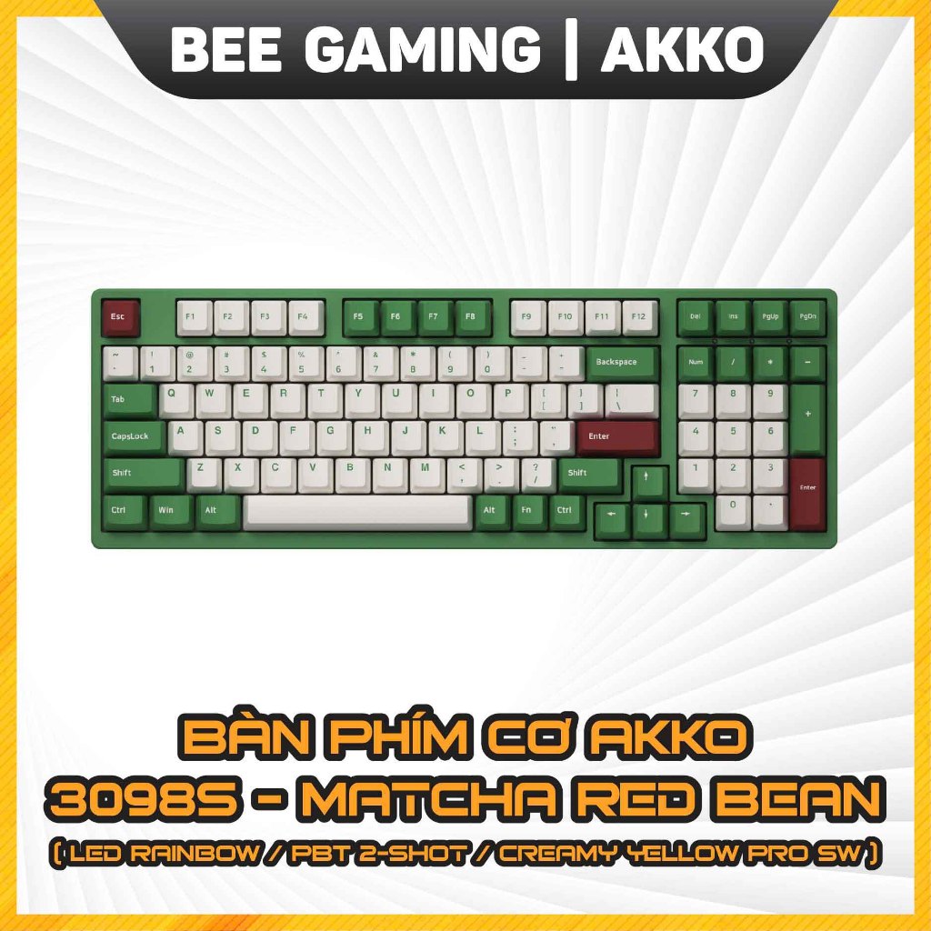 Akko 3098S Matcha Red Bean Mechanical Keyboard (PBT Double Shot ...