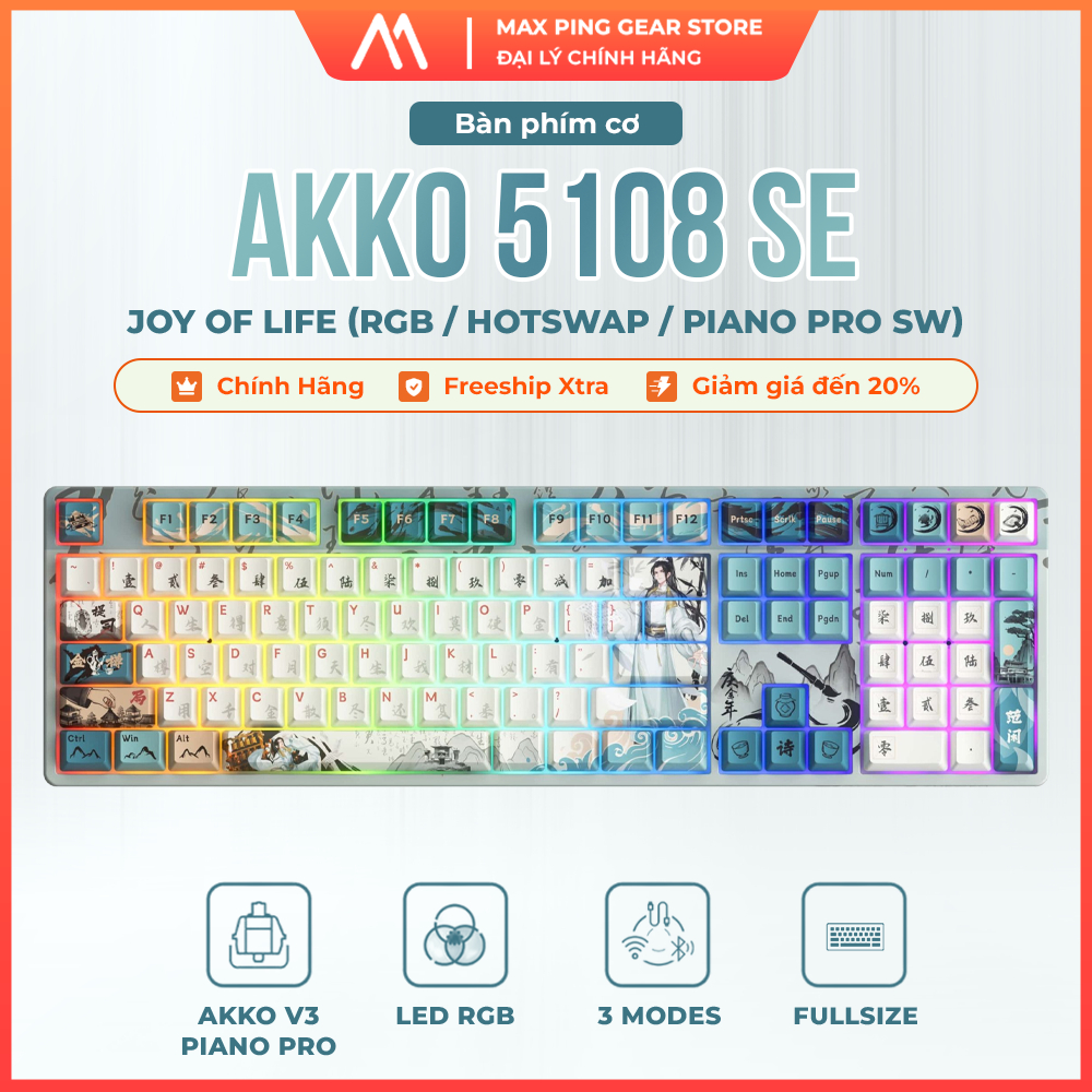 Akko 5108 SE Joy of Life Mechanical Keyboard (RGB / Hotswap / Switch ...