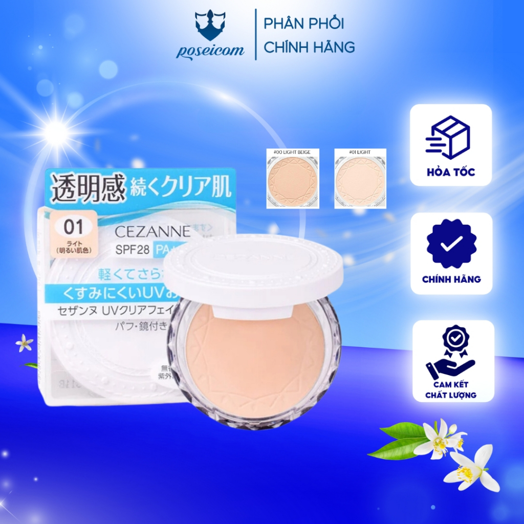Cezanne UV Clear Face Powder Japan waterproof SPF 28 PA+++ 10g | Shopee ...
