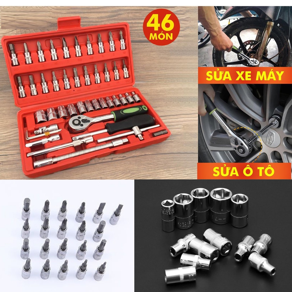 46-piece multi-purpose bolt and screw opener tool set, repairing cars ...