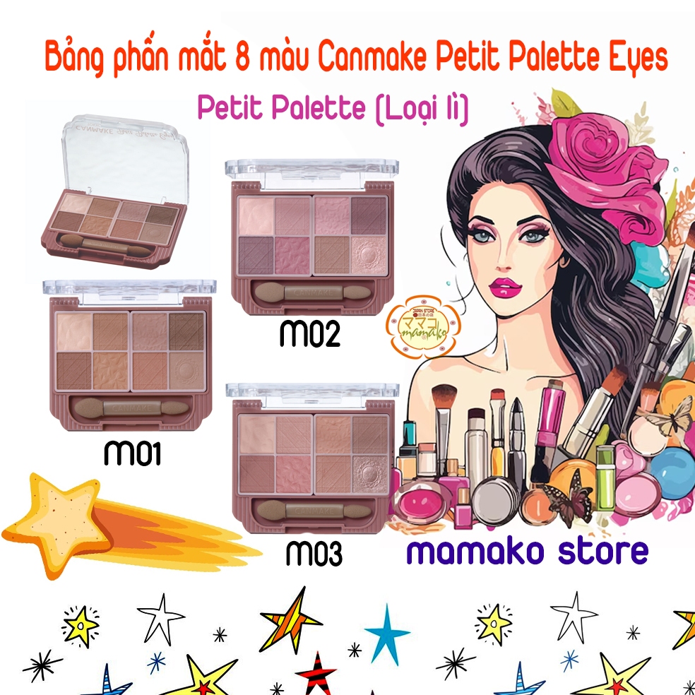 Canmake Petit Palette Eyes 8-color eyeshadow Palette Japan/Canmake Palette Eyes/video is M02 ...