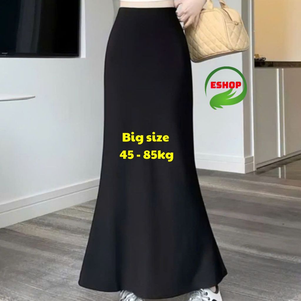 Big size long fishtail skirt, body hugging, comfortable and stretchy ...