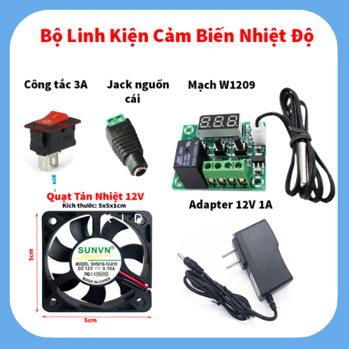 Temperature sensor components set for grade 8 technology exercises, 12V ...