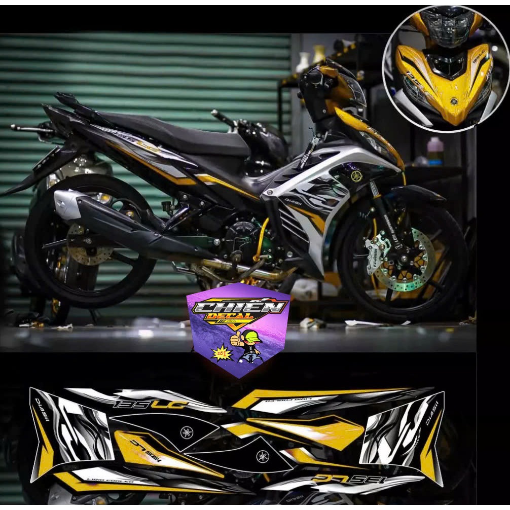 Exciter 135 REMOVABLE STAMP WHITE BACKGROUND LC MODEL WAVE PATTERN ...