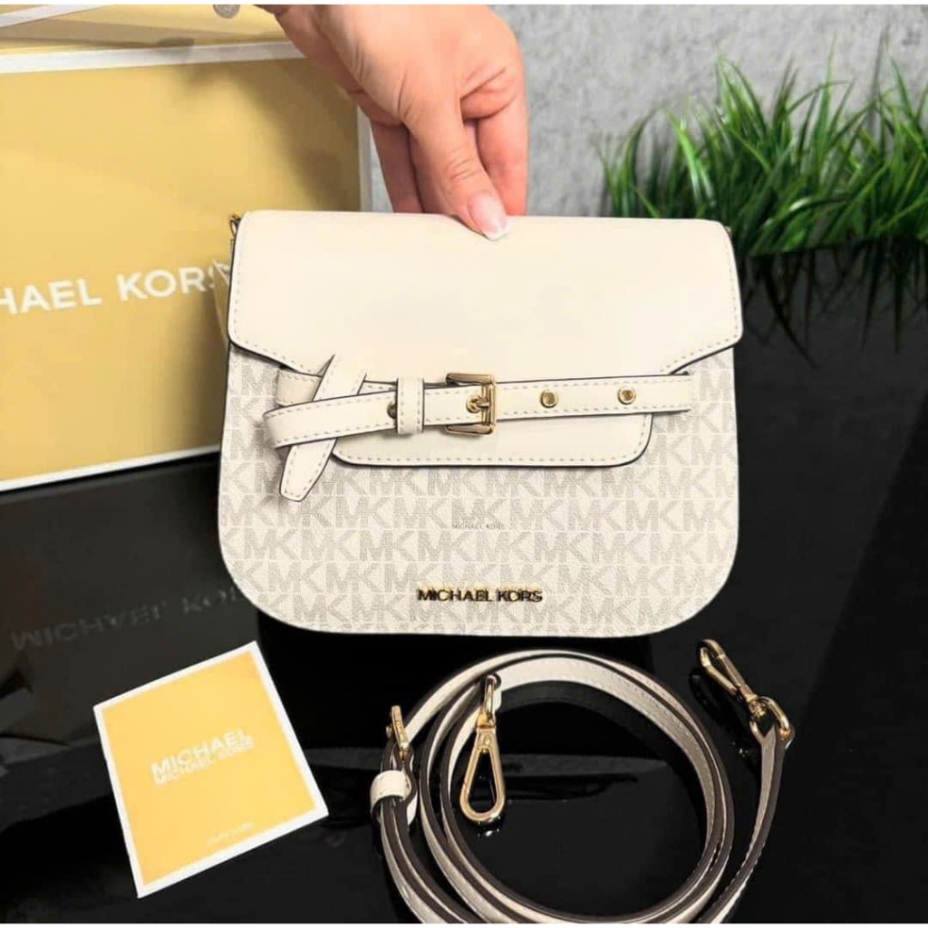 Genuine Michael Kors MK Reed Saddle Crossbody Bag Black | Shopee Malaysia