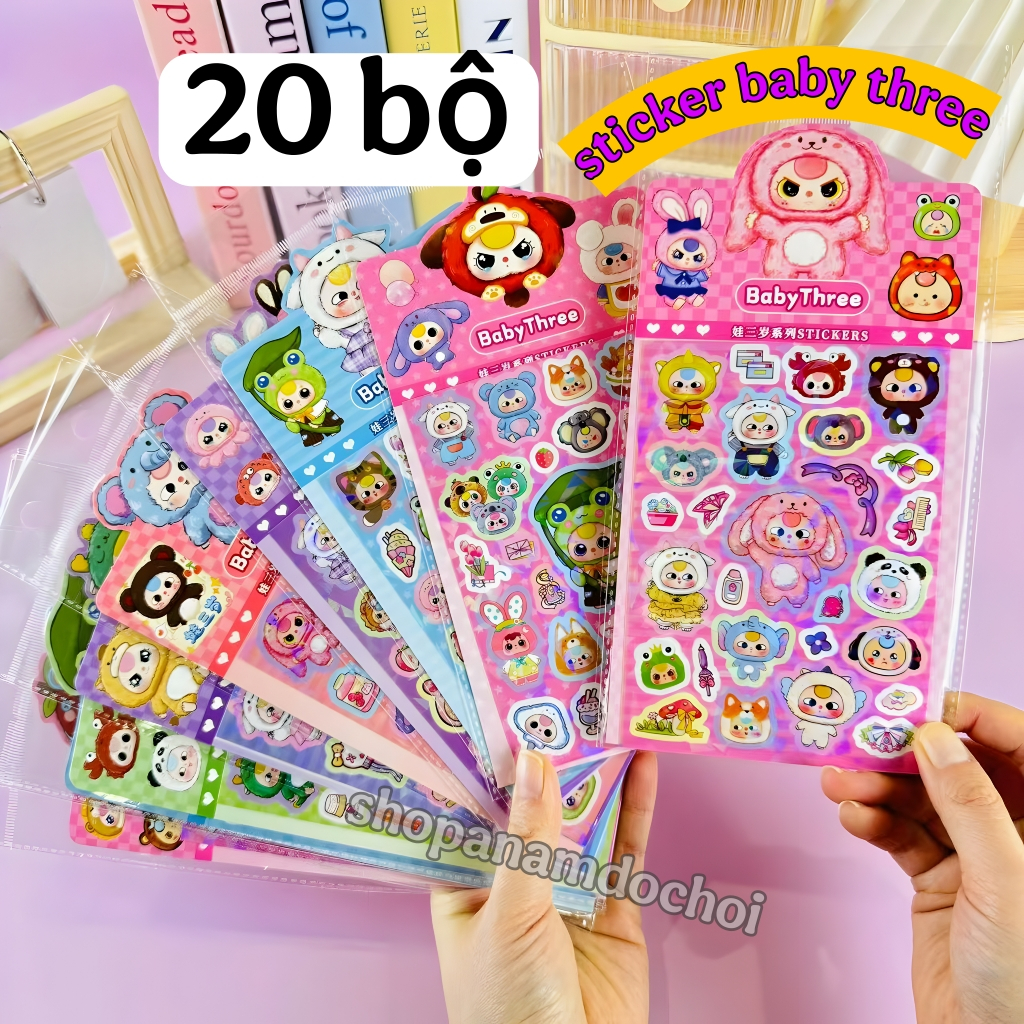 Set of 20 new beautiful baby three sticker sets, baby three stickers ...