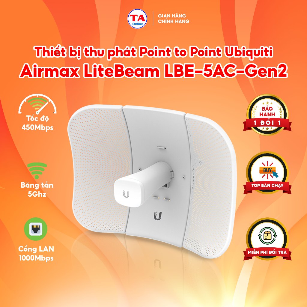 Ubiquiti Airmax LiteBeam LBE-5AC-Gen2 Point to Point Transceiver ...