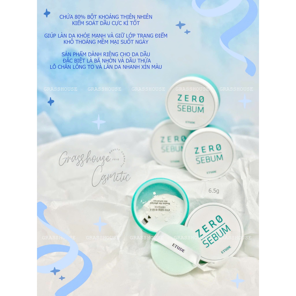 Etude H0USE ZERO SEBUM DRYING 4G OIL CONTROL POWDER KOREAN PRODUCT (E.T ...