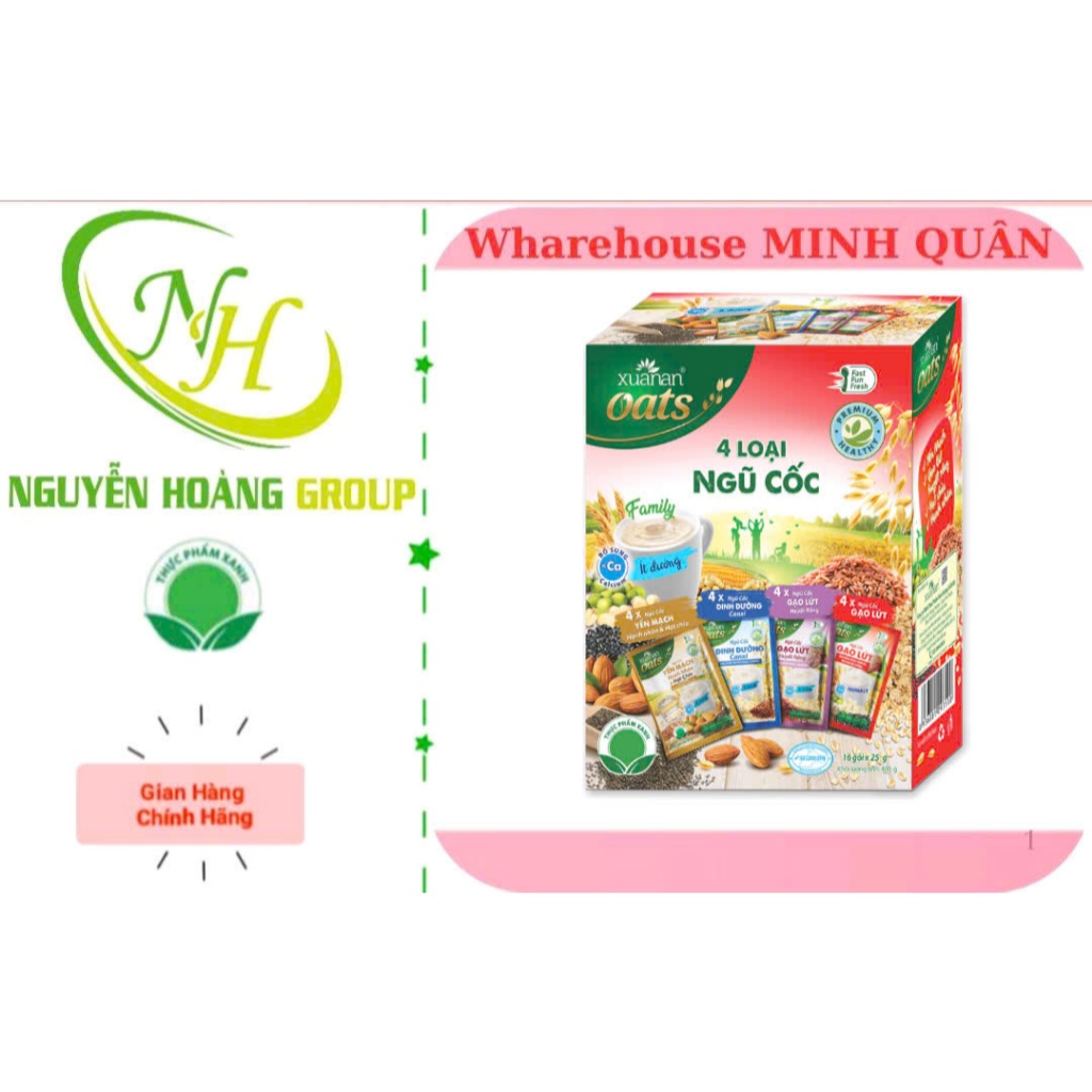 Combo 5 BOXES - 4 types of Xuan An Low Sugar Cereal Box 400g | Shopee ...