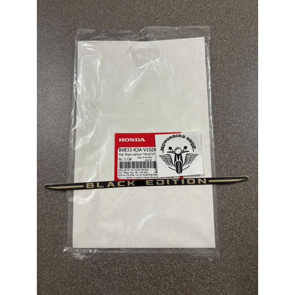 Black EDITION sticker for AB 125 car side cover 86833K3AV10ZA | Shopee ...