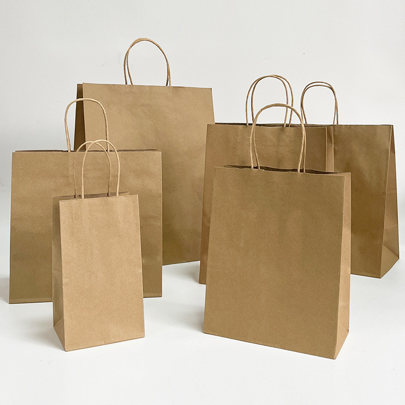 Kraft paper bags with handles for gifts of many sizes, quality Japanese ...
