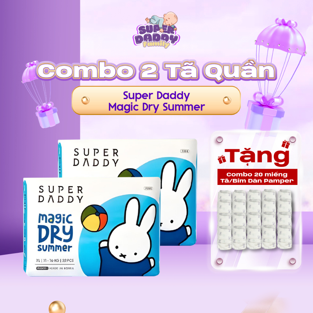Combo of 2 Super Daddy Magic Dry Summer Diapers and Pants, high quality ...