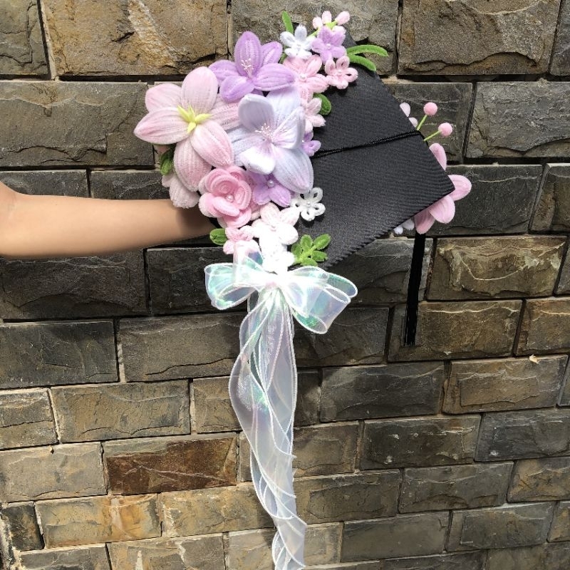 Pretty Nhu hoa Shop lily graduation hat, velvet zinc flowers ...