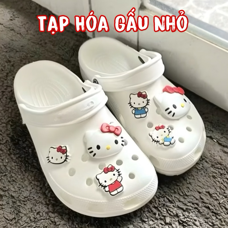 Hello KITTY 2D Sandal Button Set with Crocodile Slippers, Sandals, Many ...