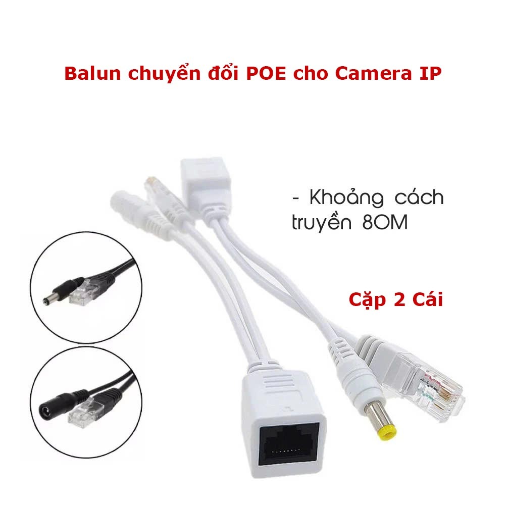 Poe conversion Balun for IP Camera - 80M transmission distance, POE ...
