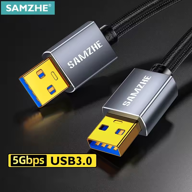 Usb cable with 2 male 2.0 3.0 heads, quick and convenient connection ...