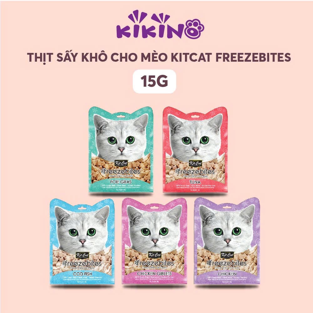 Kitcat freezebites, nutritious crispy dried meat snack, helps clean cat ...