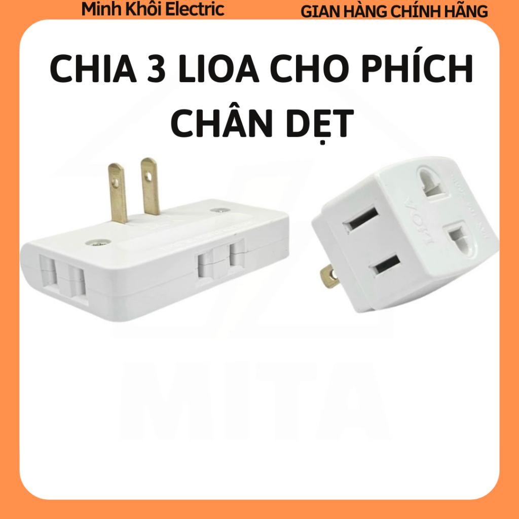 Split 3 Lioa specialized for flat pin plugs, power splitter sockets ...