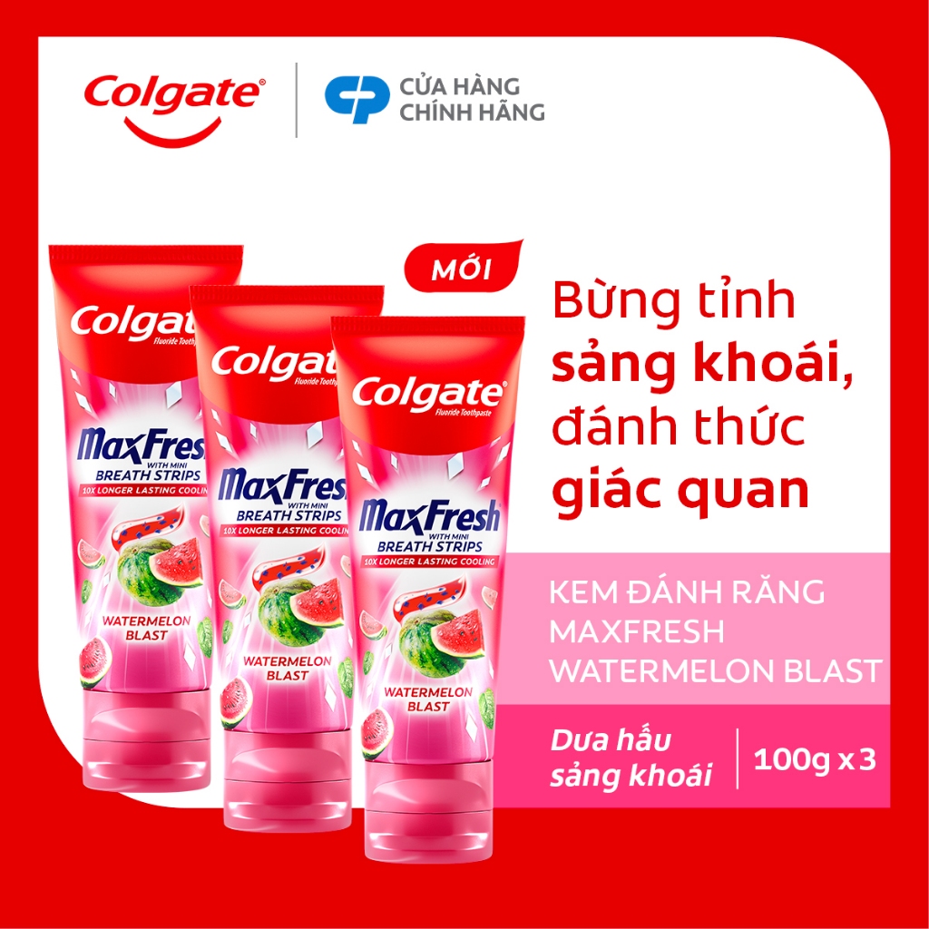 [Gon Pink x Colgate] Set of 3 Colgate MaxFresh Toothpaste Tropical ...
