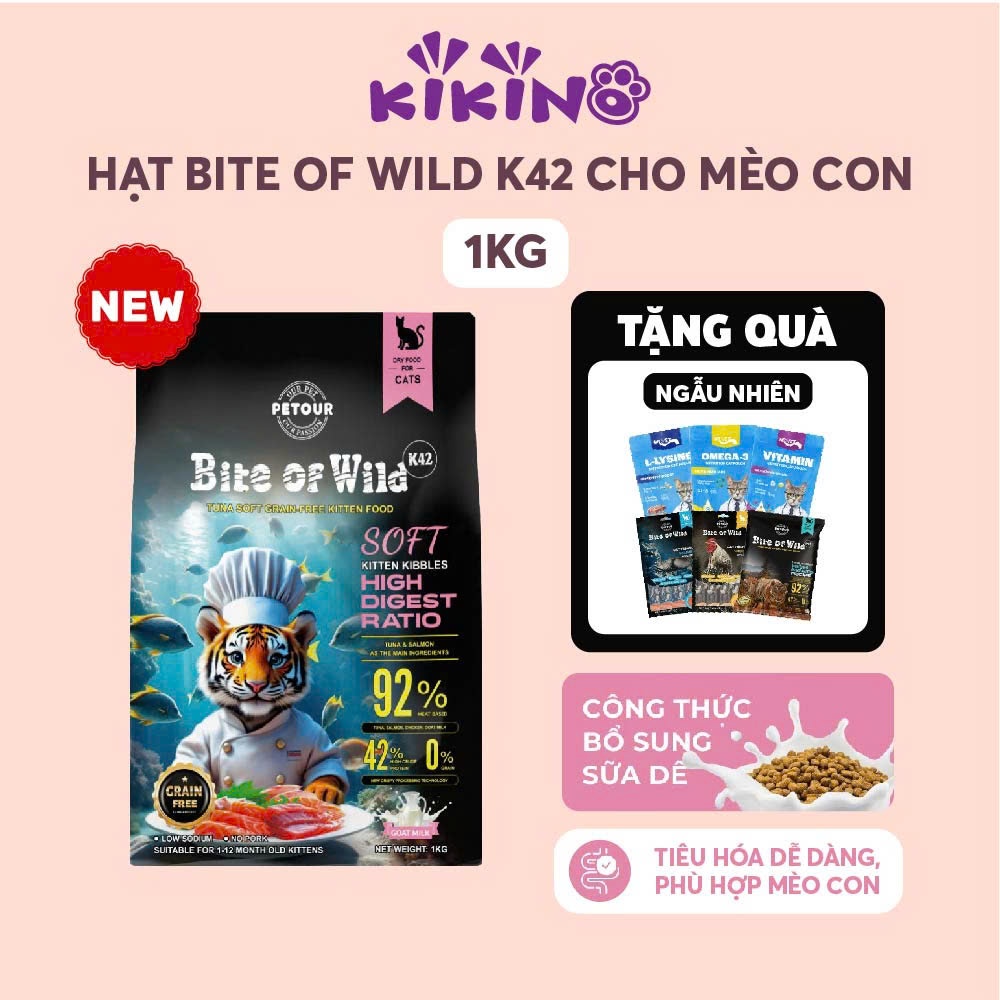 [NEW] Bite Of Wild K42 cat food 1KG pack grain-free tuna flavor goat ...