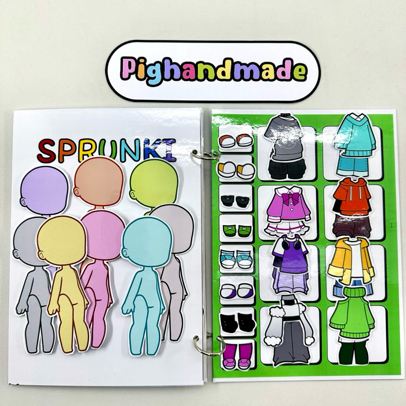 Gacha Sprunki Doll Peel-and-stick Toy - 7 Paper Dolls | Shopee Malaysia
